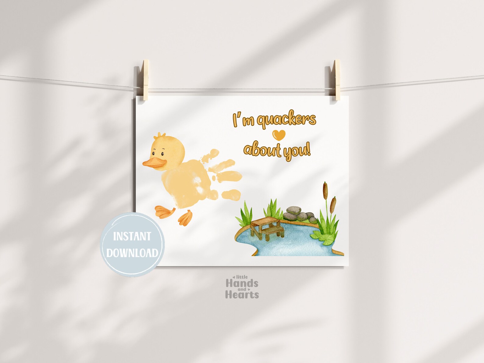 I'm Quackers About You - Duck Handprint Craft Personalized DIY Keepsake ...