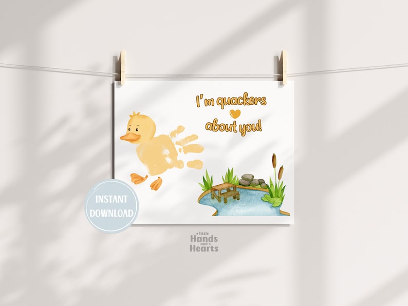 I'm Quackers About You - Duck Handprint Craft Personalized DIY Keepsake ...