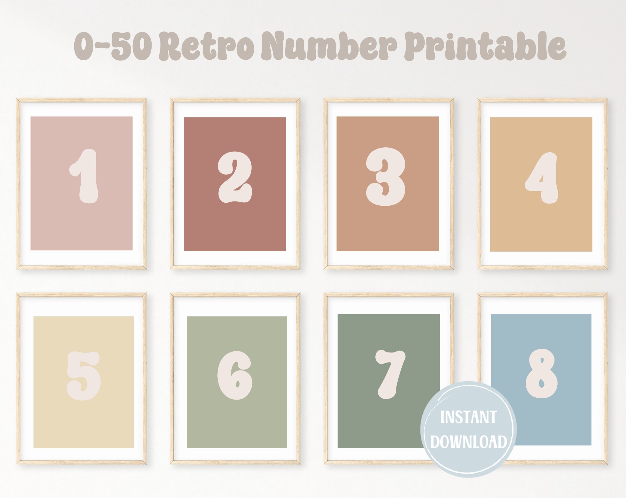 Retro Classroom Printable Retro Numbers Printable Groovy - Etsy