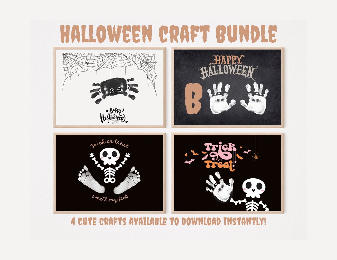 Halloween Handprint Craft Bundle Footprint Craft Spider Handprint Craft ...