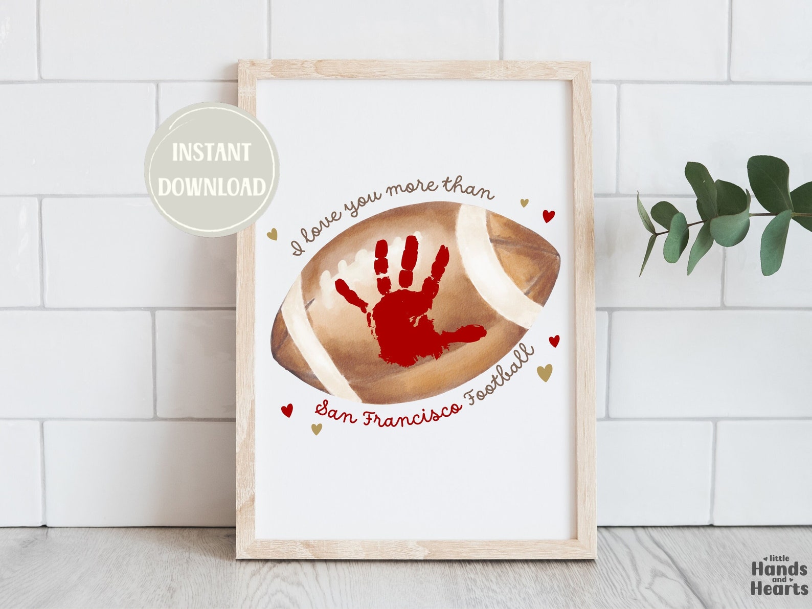 San Francisco Football Handprint Art Printable Diy Instant Download ...