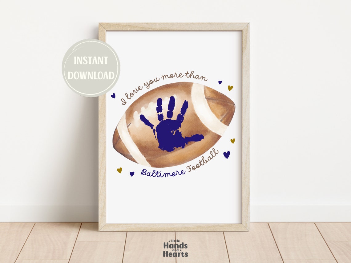 Baltimore Football Handprint Art Printable DIY Instant - Etsy