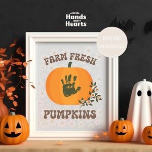 Farm Fresh Pumpkins Handprint Craft Unique Autumn Gift Parents ...