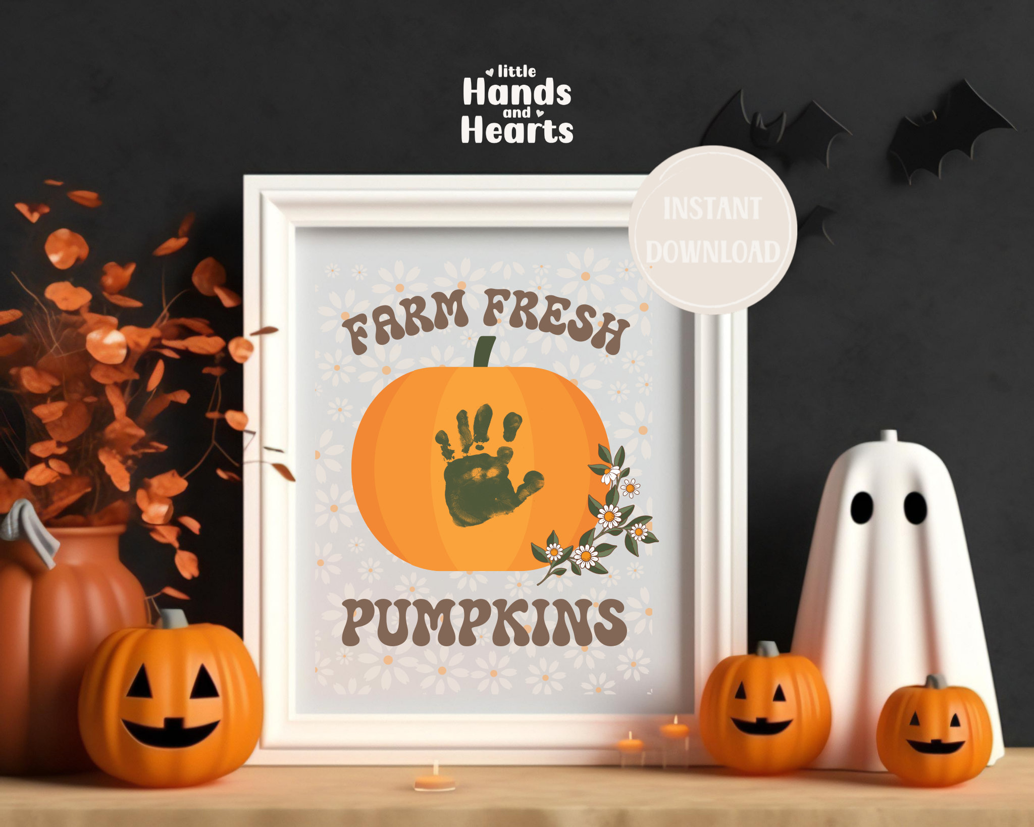 Farm Fresh Pumpkins Handprint Craft Unique Autumn Gift - Etsy