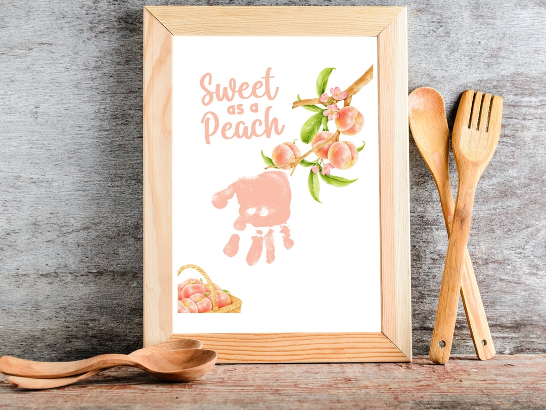 Peach Handprint Art – Personalized DIY Keepsake (instant Download) - Etsy