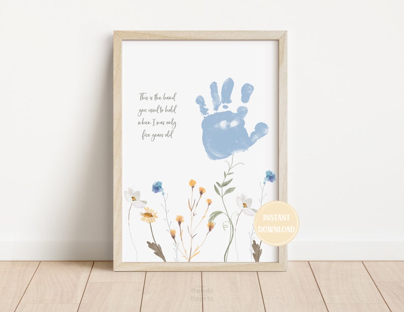 Five Years Old Handprint Craft Handprint Art Keepsake Handprint Gift ...