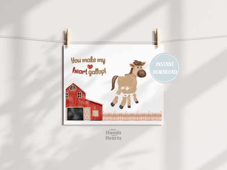 You Make My Heart Gallop - Horse Handprint Craft Personalized DIY ...