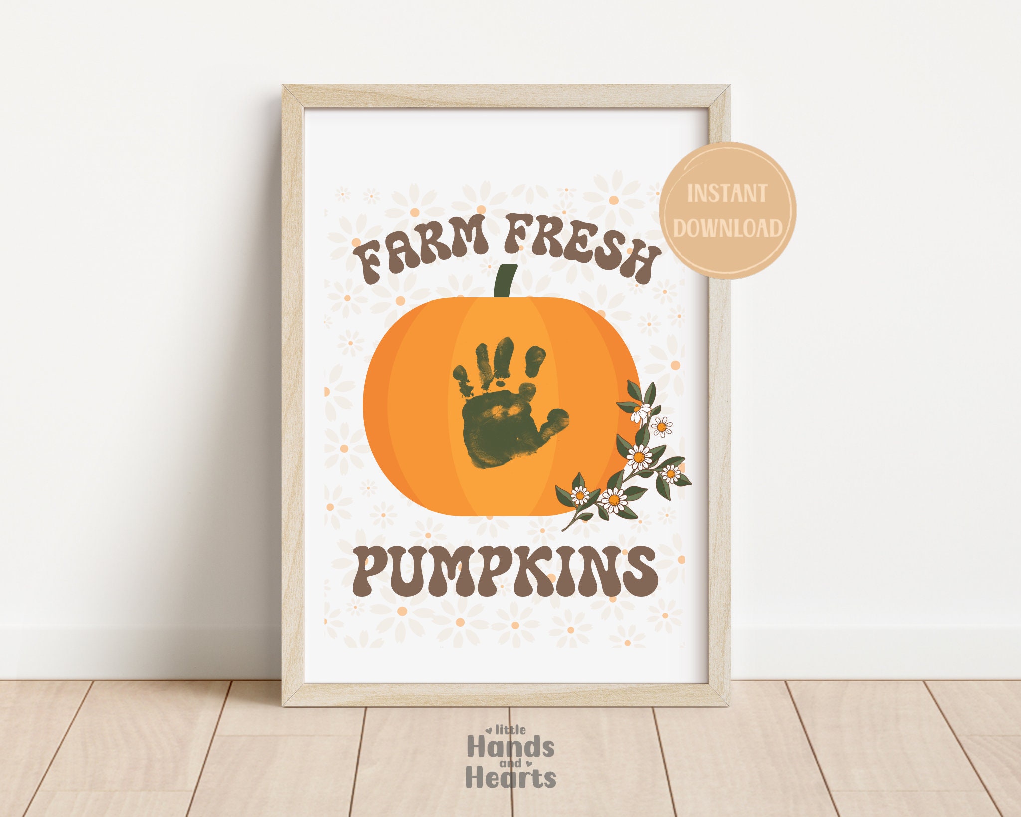 Farm Fresh Pumpkins Handprint Craft Unique Autumn Gift Parents ...