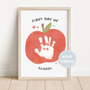 First Day of School Handprint Craft Apple First Day of School Activity ...