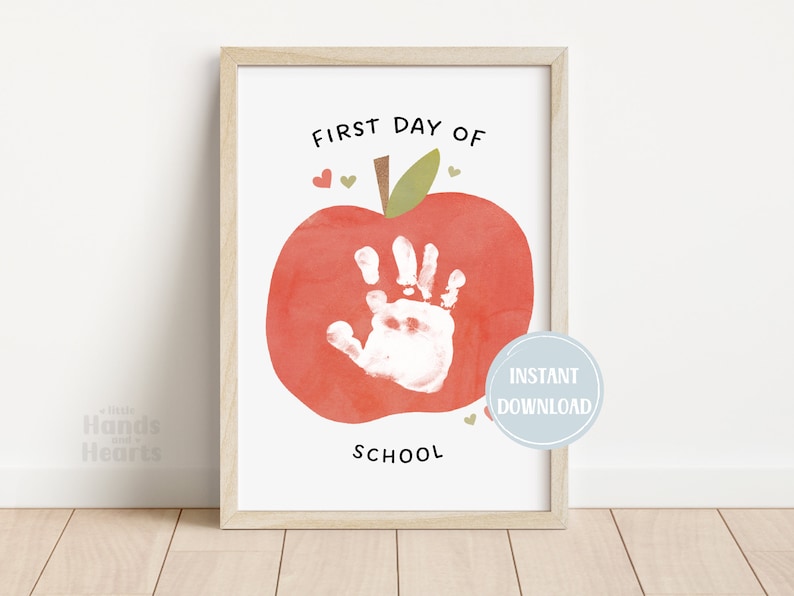 First Day of School Handprint Craft Apple First Day of School Activity ...