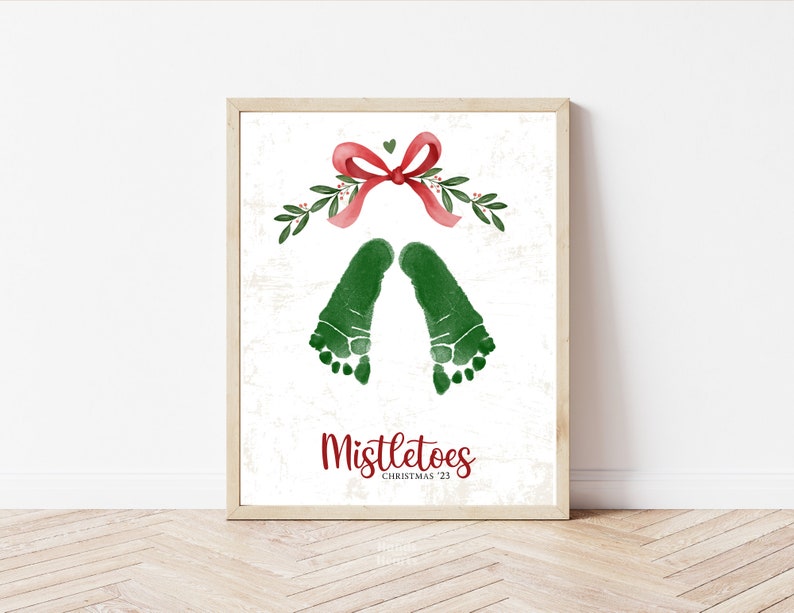 Mistletoes Footprint Art Footprint Craft DIY Gift Keepsake My First ...
