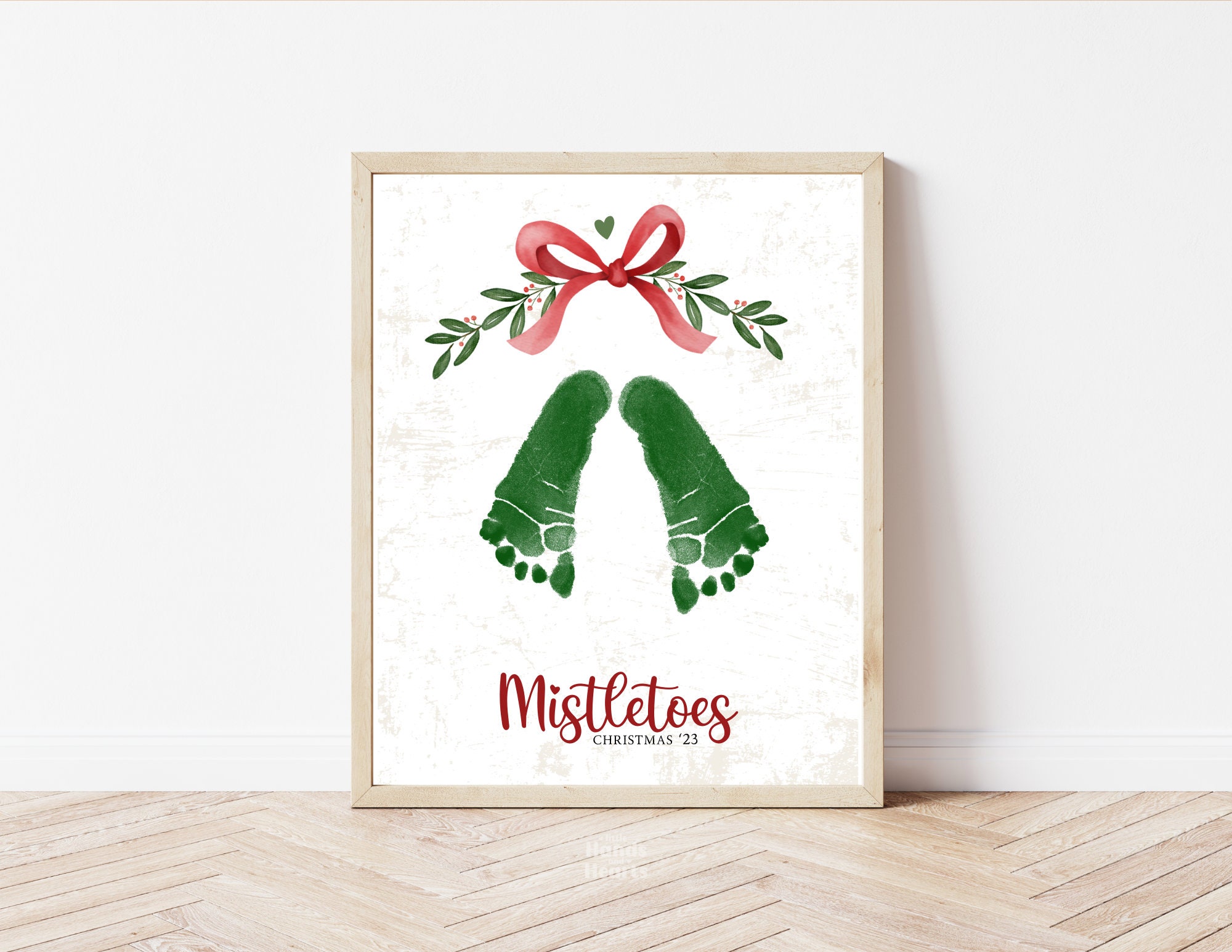 Mistletoes Footprint Art Footprint Craft DIY Gift Keepsake My First ...