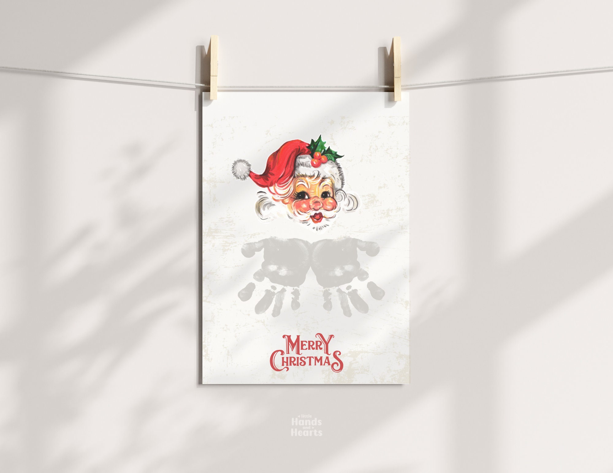 Vintage Santa Handprint Art - Create Sentimental Keepsakes! - Handprint ...