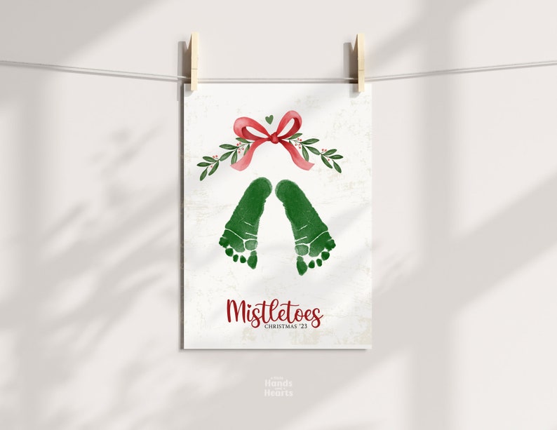 Mistletoes Footprint Art Footprint Craft DIY Gift Keepsake My First ...