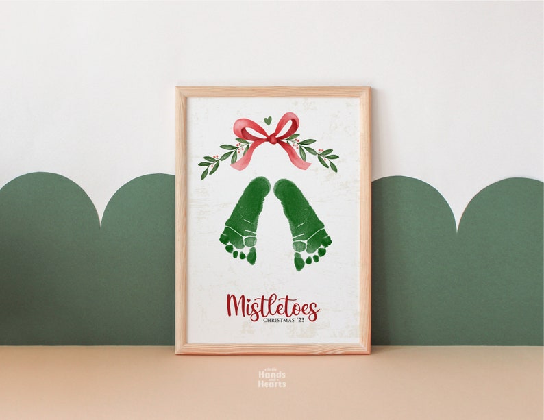Mistletoes Footprint Art Footprint Craft DIY Gift Keepsake My First ...