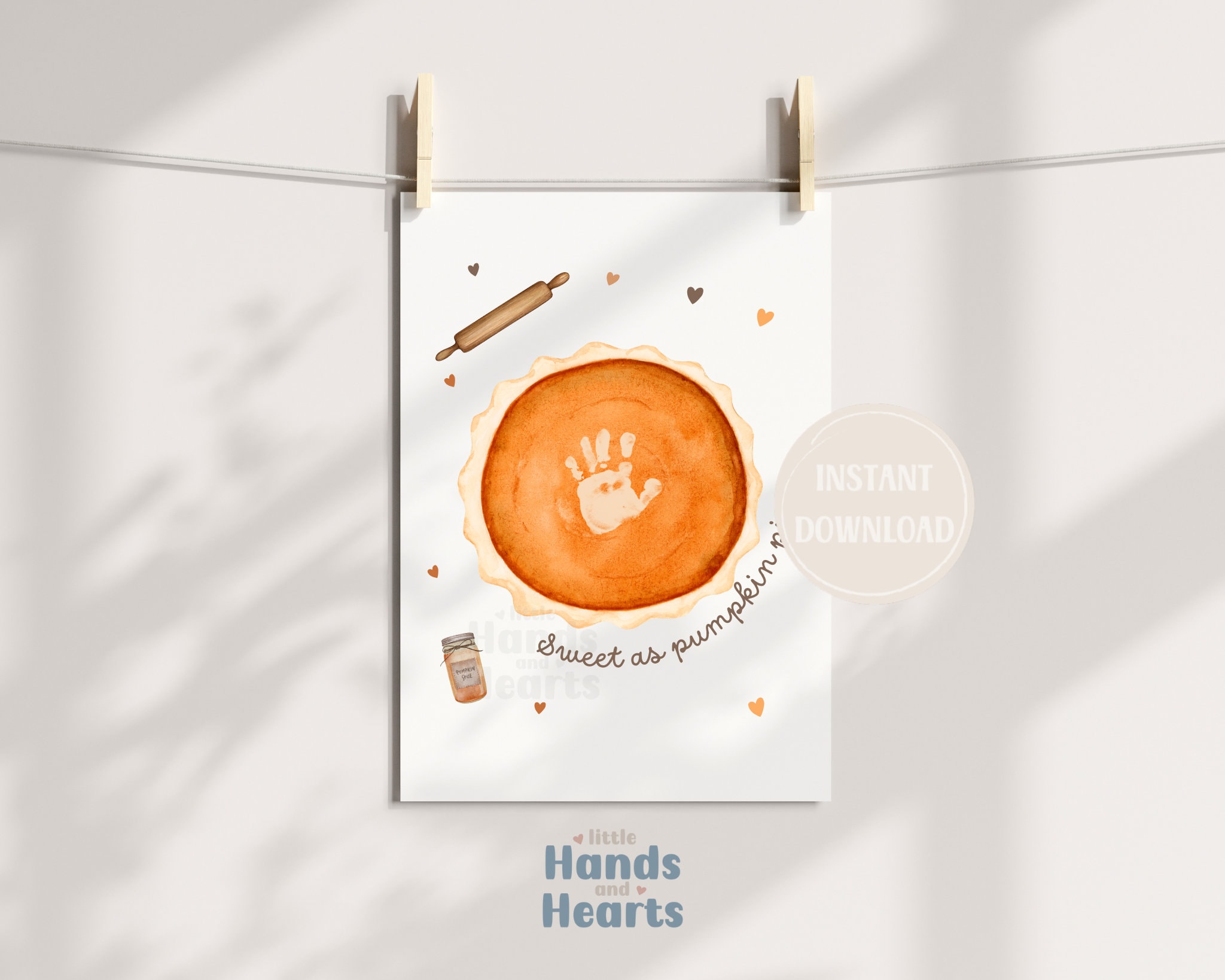 Pumpkin Pie Handprint Craft Fall Handprint Craft Handprint Art ...