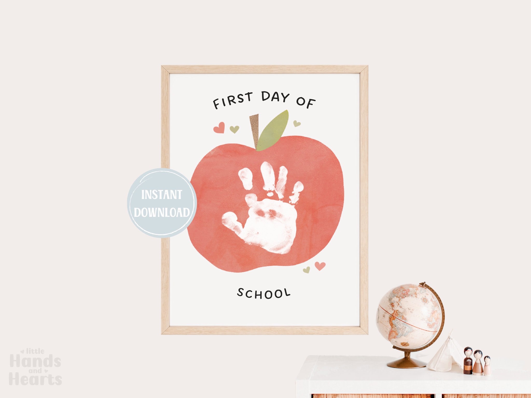 First Day of School Handprint Craft Apple First Day of School Activity ...