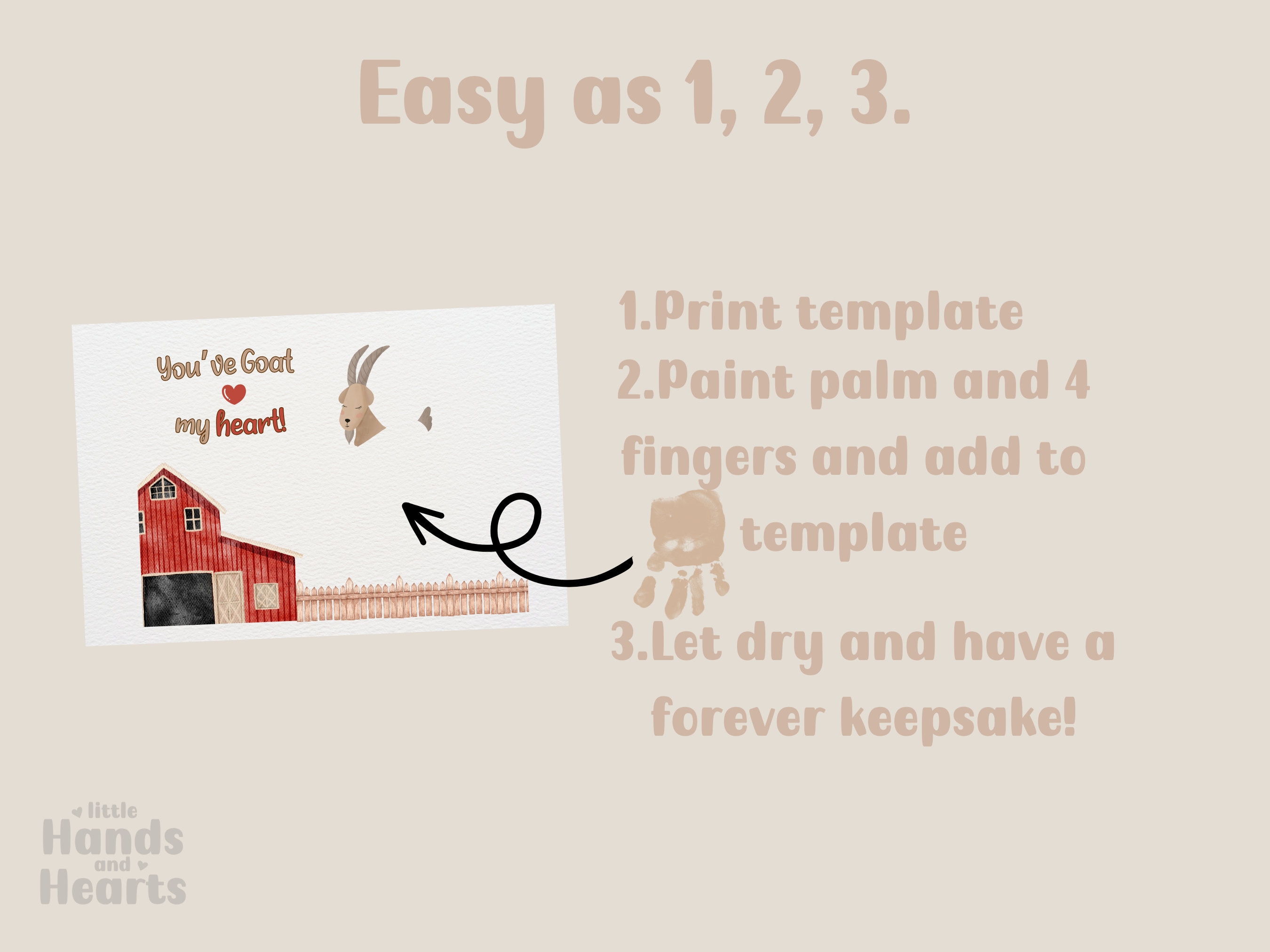 Goat Handprint Craft Printable Personalized DIY Keepsake Art for ...