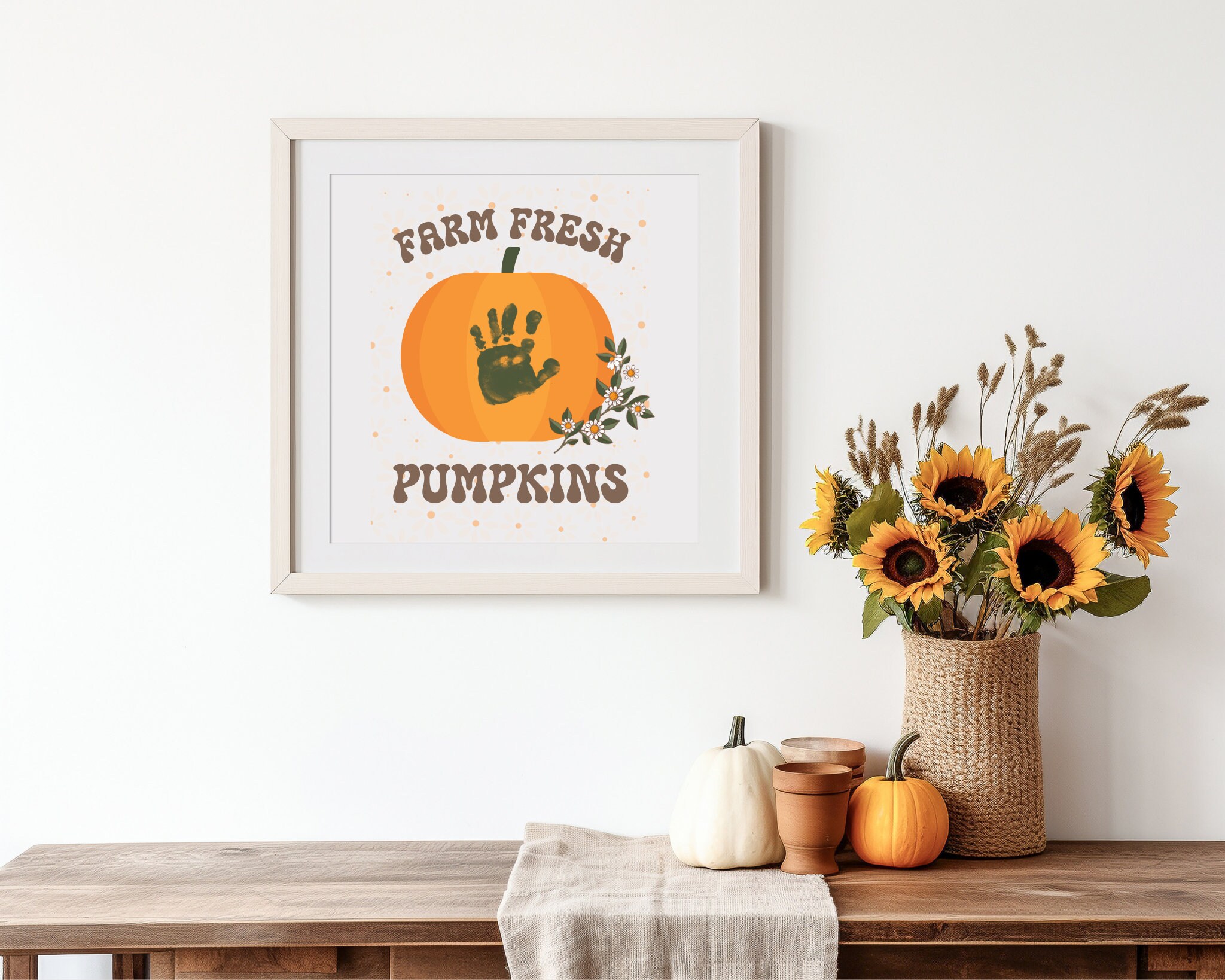 Farm Fresh Pumpkins Handprint Craft Unique Autumn Gift Parents ...