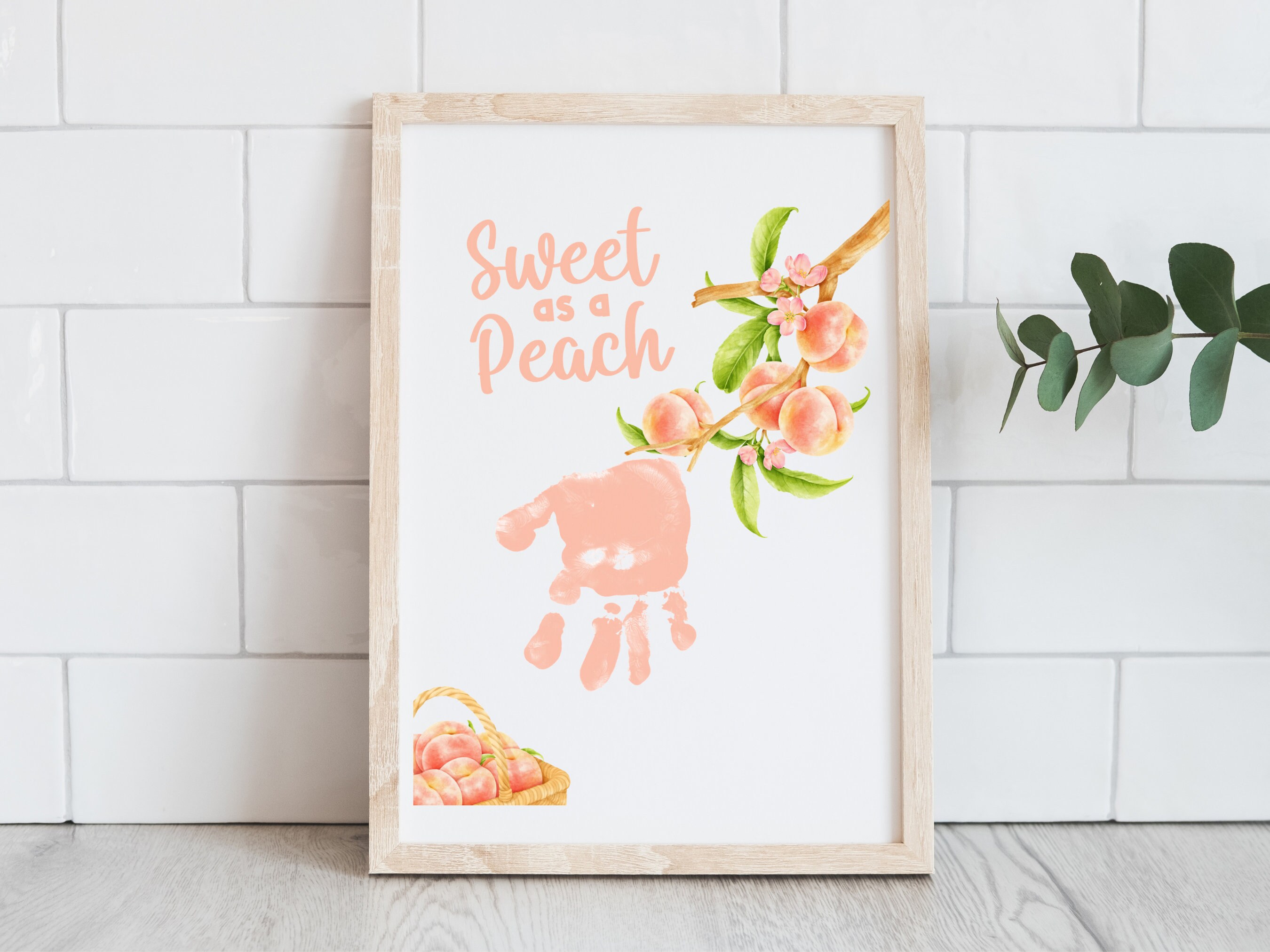 Peach Handprint Art – Personalized DIY Keepsake (instant Download) - Etsy