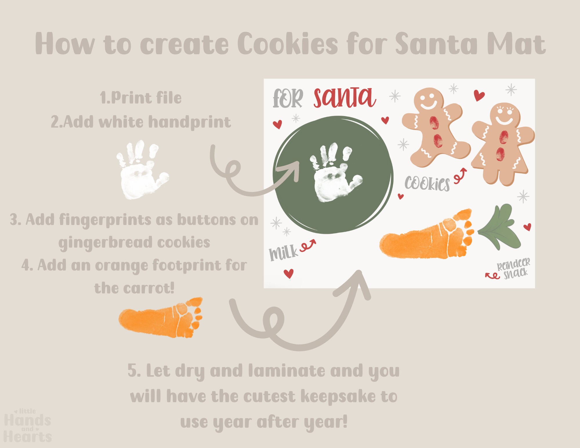 Cookies for Santa Handprint, Footprint, and Fingerprint Craft Printable ...