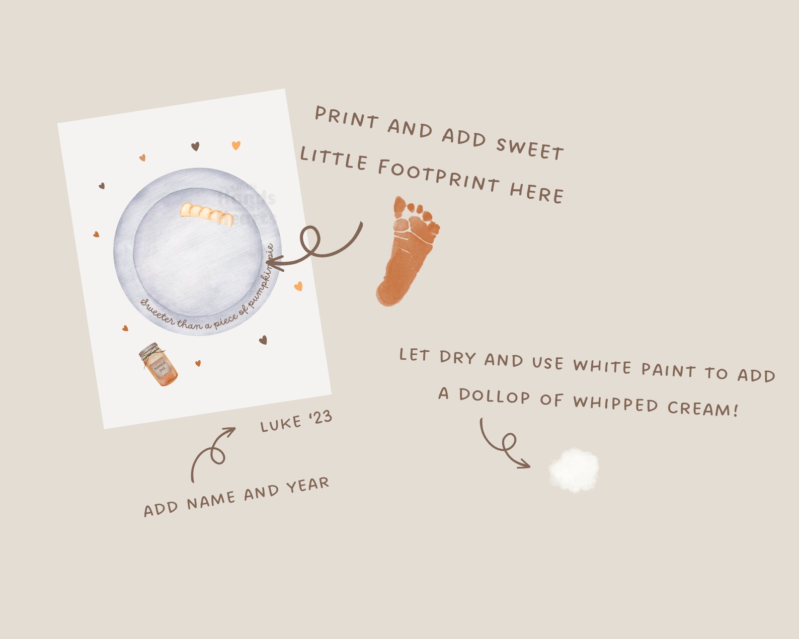 Pumpkin Pie Footprint Craft Fall Footprint Craft Footprint Art ...