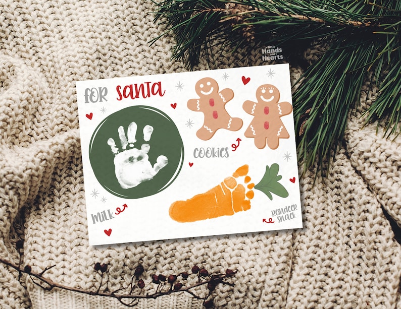 Cookies for Santa Handprint, Footprint, and Fingerprint Craft Printable ...