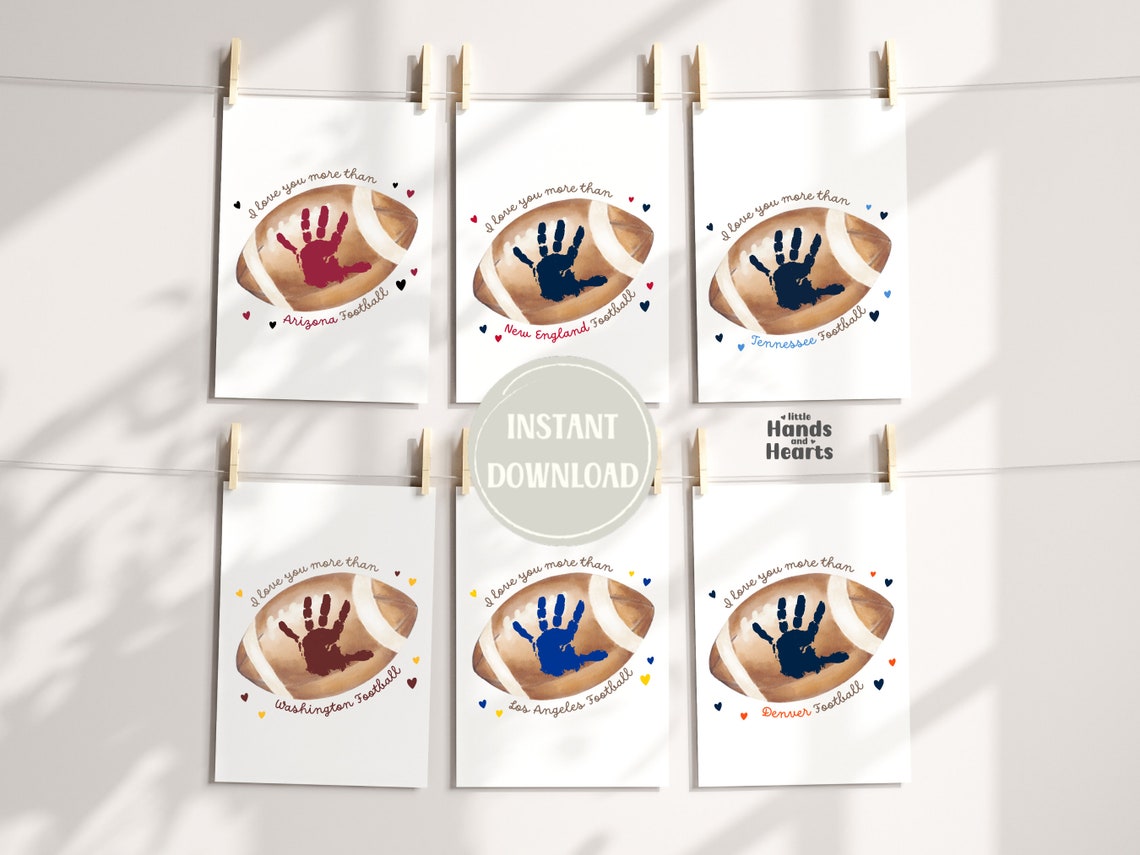 Miami Football Handprint Art Printable DIY Instant Download - Etsy