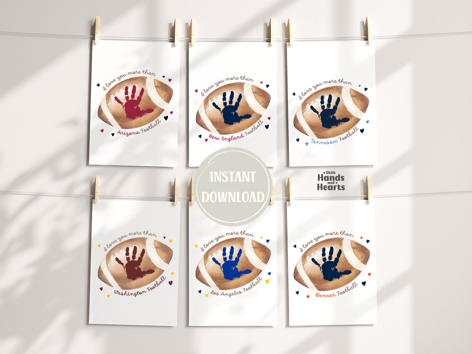 Miami Football Handprint Art Printable DIY Instant Download - Etsy