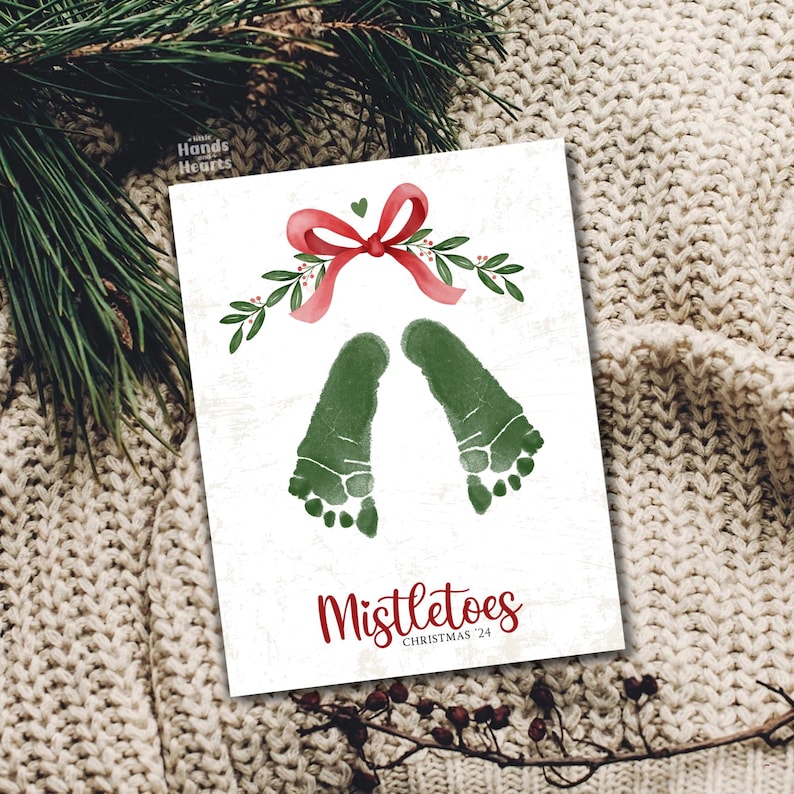 Mistletoes Footprint Art Footprint Craft DIY Gift Keepsake My First ...