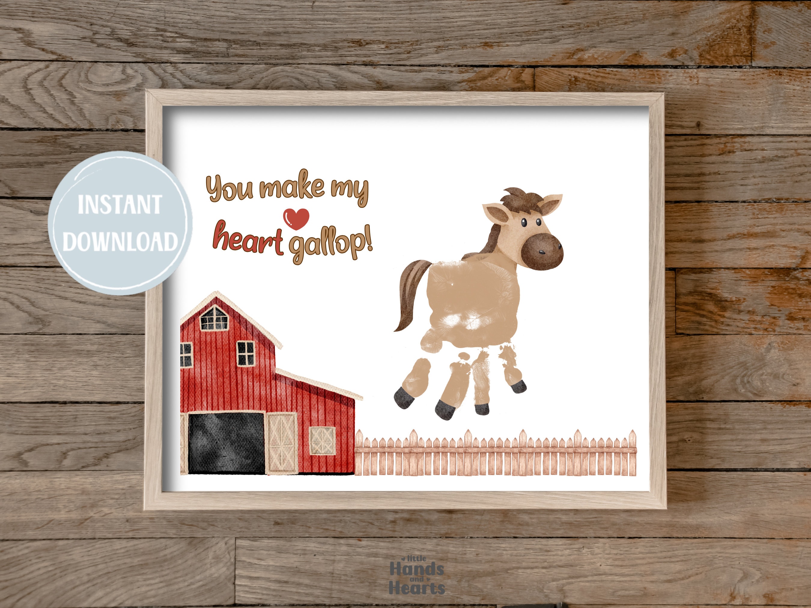 You Make My Heart Gallop - Horse Handprint Craft Personalized DIY ...