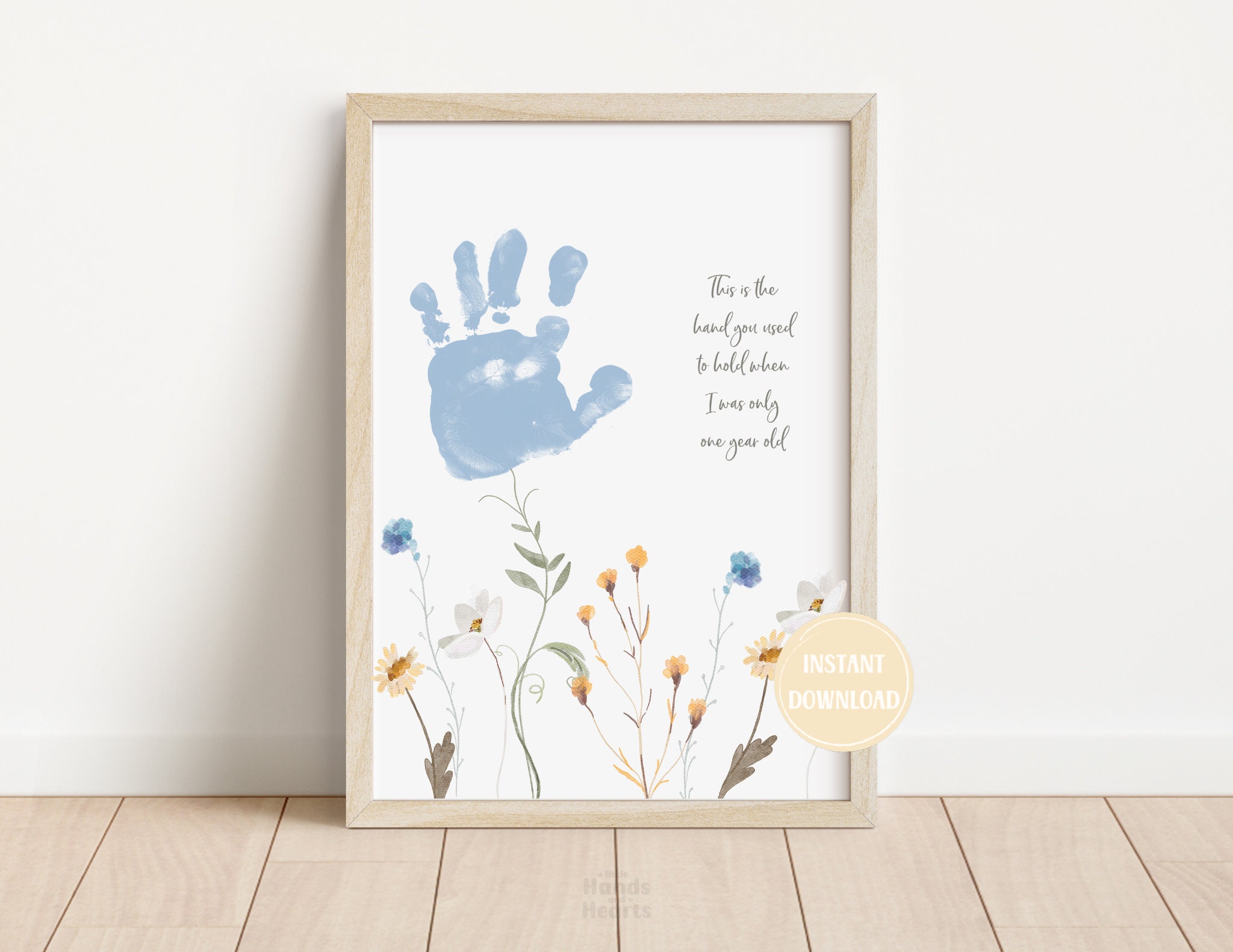 One Year Old Handprint Craft Toddler Handprint Art Baby Handprint DIY ...