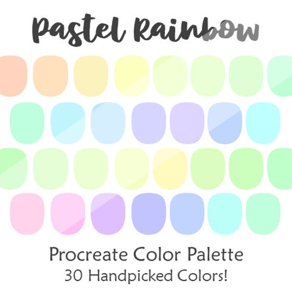 Pastel Rainbow Color Palette - Etsy