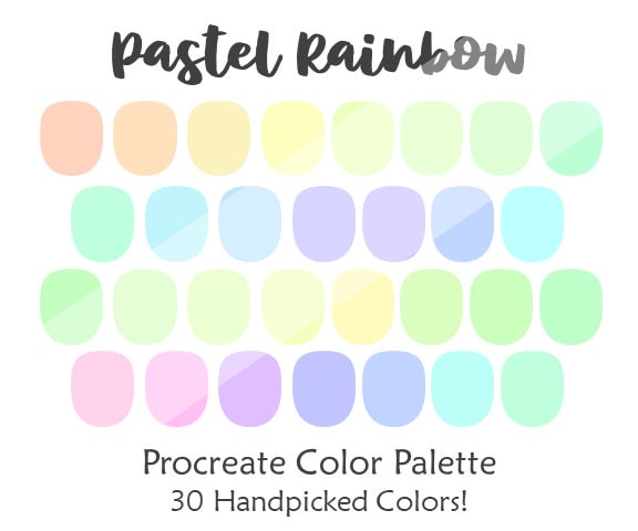 Pastel Rainbow Color Palette - Etsy