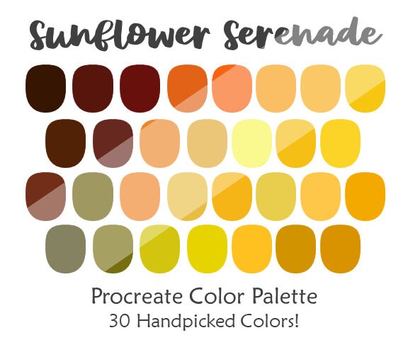 Sunflower Serenade Color Palette - Etsy