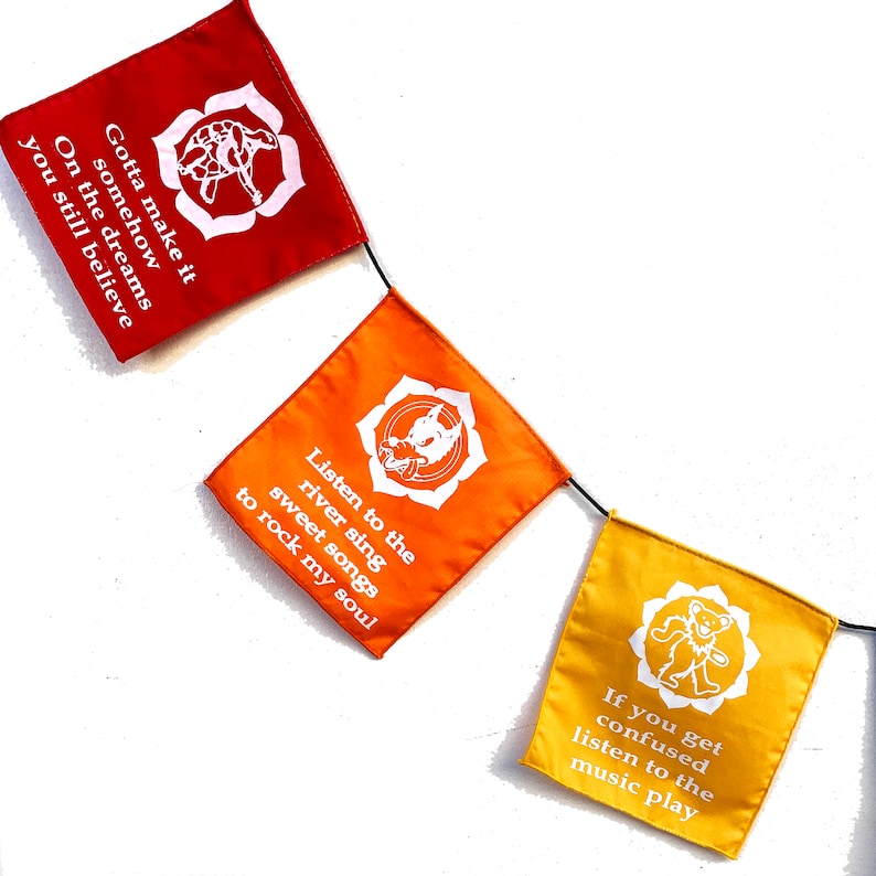 GD Lyric & Icon Chakra Prayer Flags Small and Large Sizes - Etsy