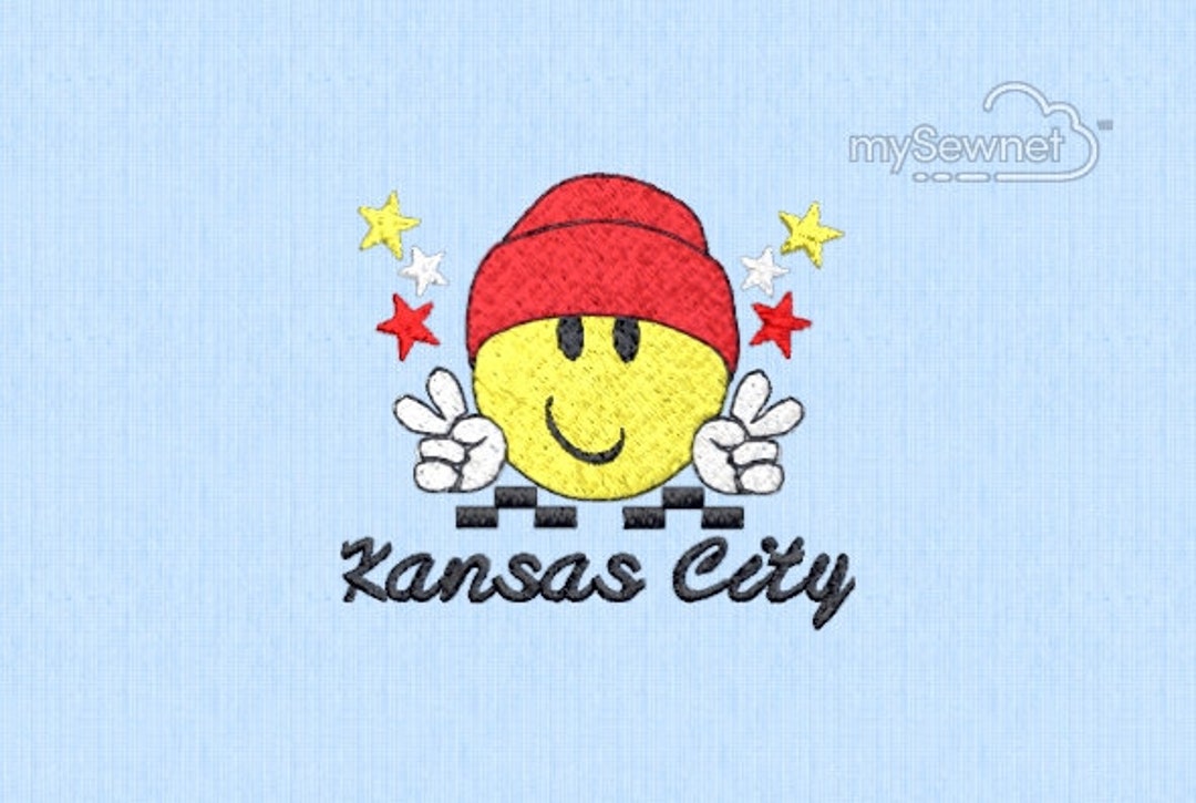 Kansas City Smiley Face Embroidery Digital Download - Etsy