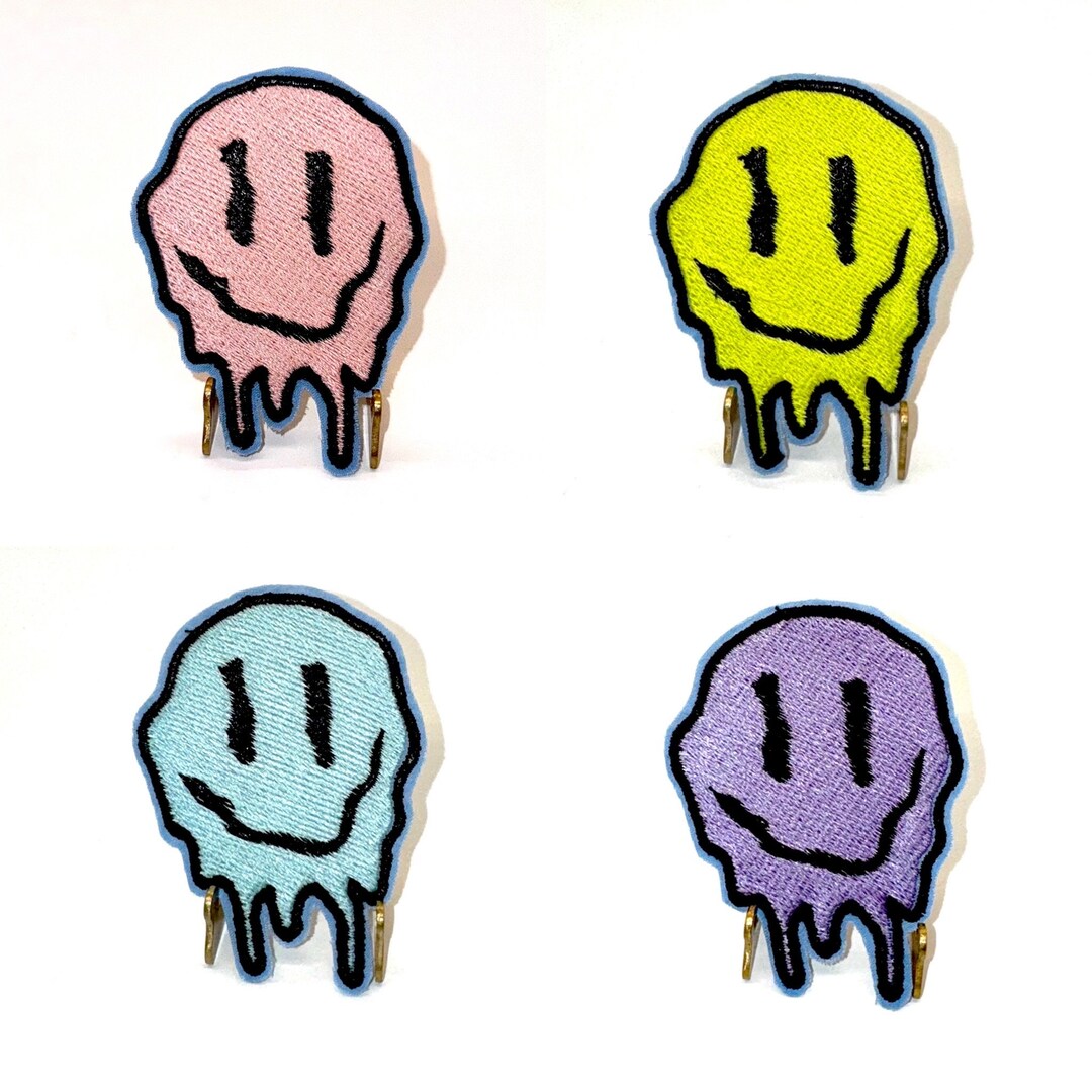 Droopy Smiley Face glow in the Dark Iron on Patch - Etsy