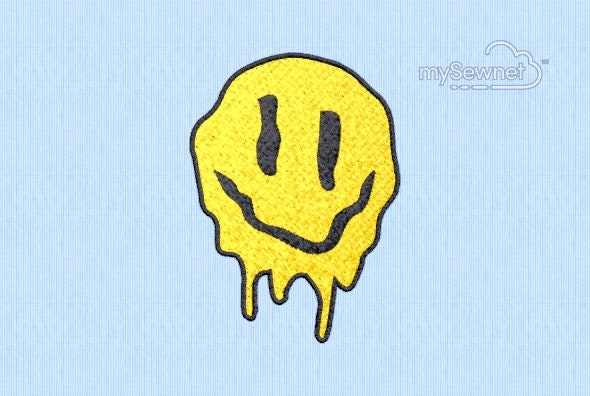 Droopy Smiley Face Patch Embroidery Digital Download - Etsy