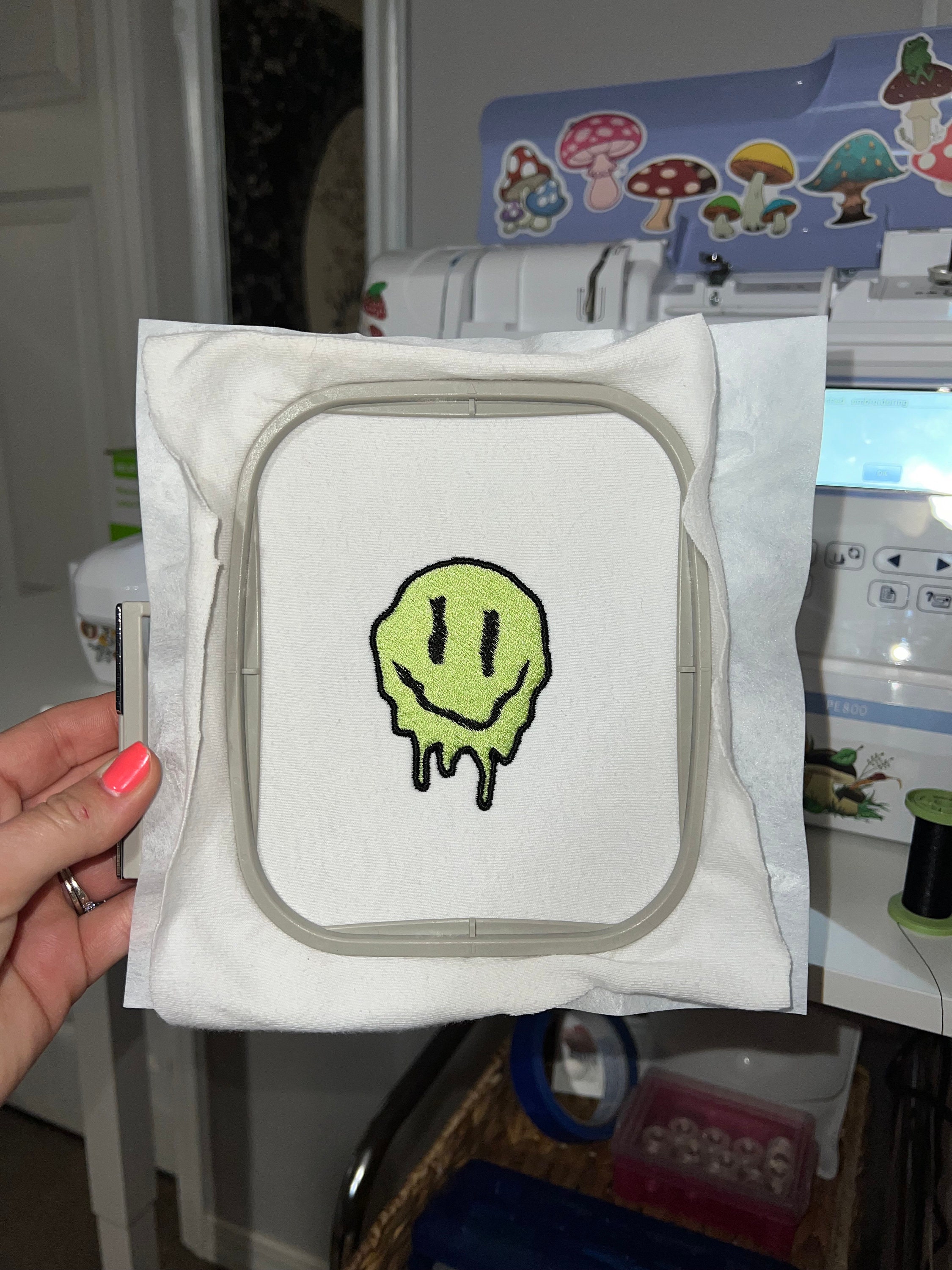 Droopy Smiley Face Patch Embroidery Digital Download - Etsy