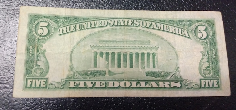 1950 Series 5 Dollar Federal Reserve Note-vintage - Etsy
