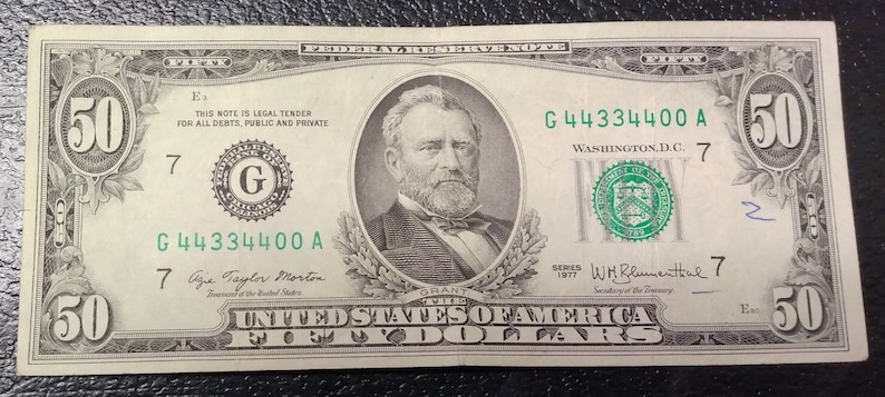 Cool 1977 Series 50 Dollar Bill Gallery