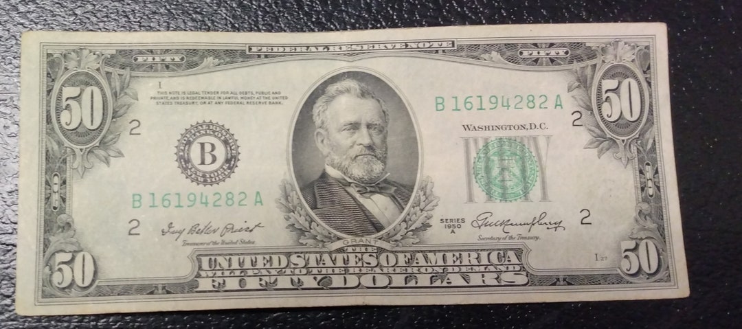 1950A Series 50 Dollar Federal Reserve Note-good - Etsy