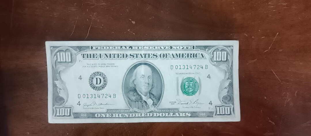 1981 100 Dollar Bill - Etsy