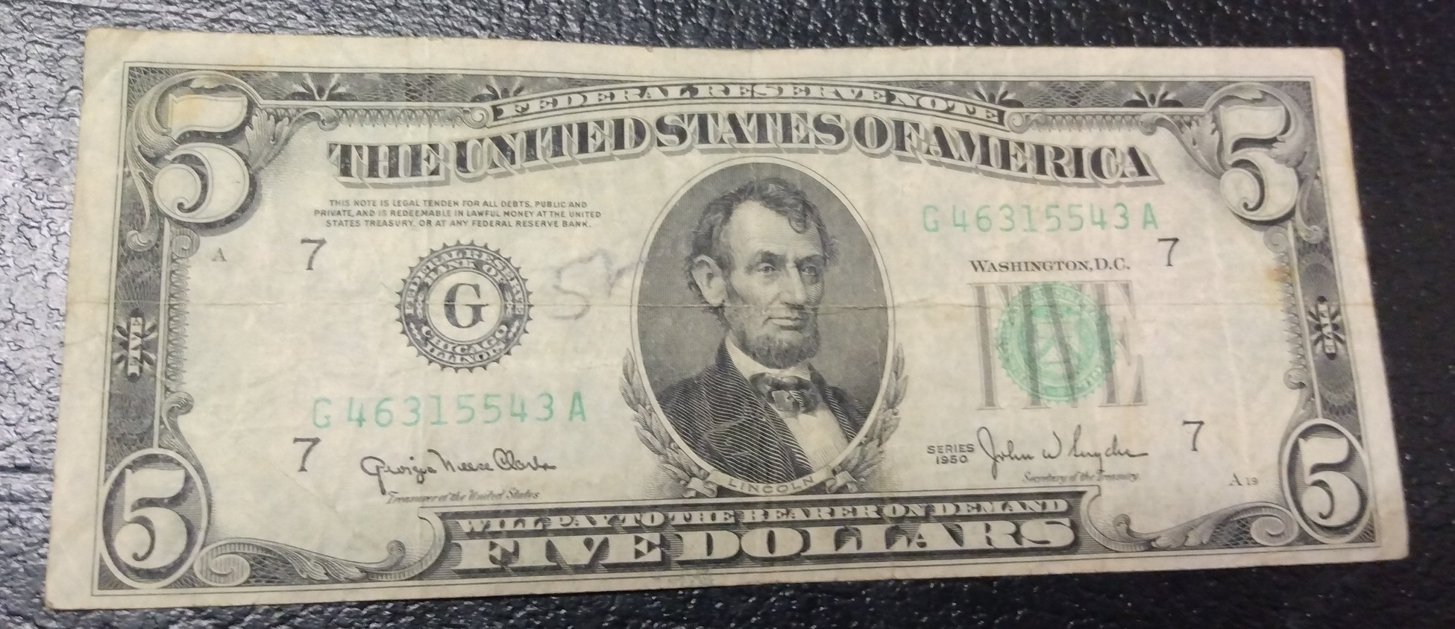1950 Series 5 Dollar Federal Reserve Note-vintage - Etsy
