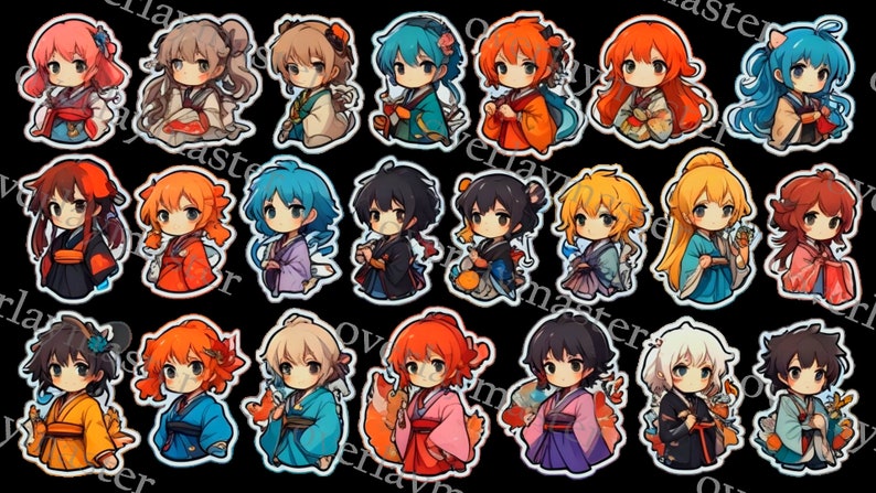 Anime Stickers Bundle Pack PNG +500 Designs, Cliparts, Anime Characters ...