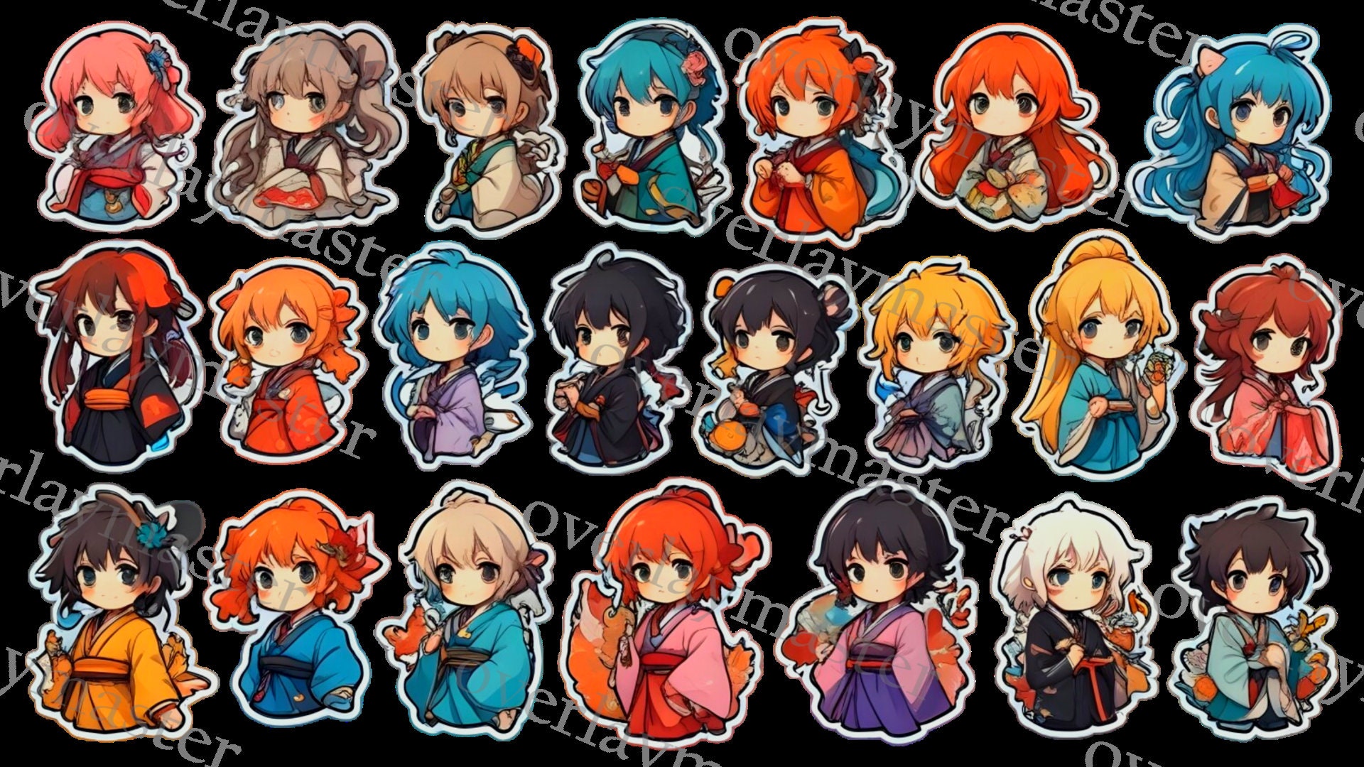 Anime Stickers Bundle Pack PNG +500 Designs, Cliparts, Anime Characters ...