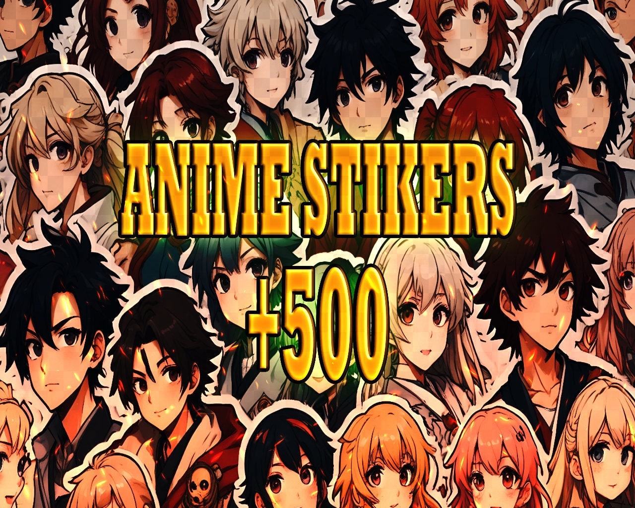 Anime Stickers Bundle Pack PNG +500 Designs, Cliparts, Anime Characters ...