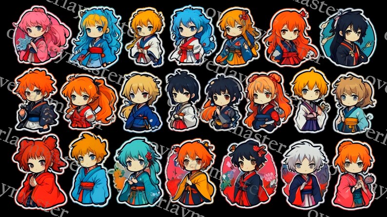 Anime Stickers Bundle Pack PNG +500 Designs, Cliparts, Anime Characters ...