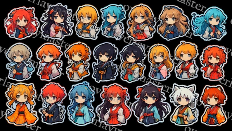 Anime Stickers Bundle Pack PNG +500 Designs, Cliparts, Anime Characters ...